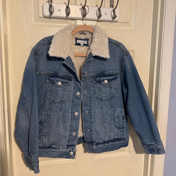 LOFT | Jackets & Coats | Loft Blue Jean Jacket Sherpa Lined Vintage ...